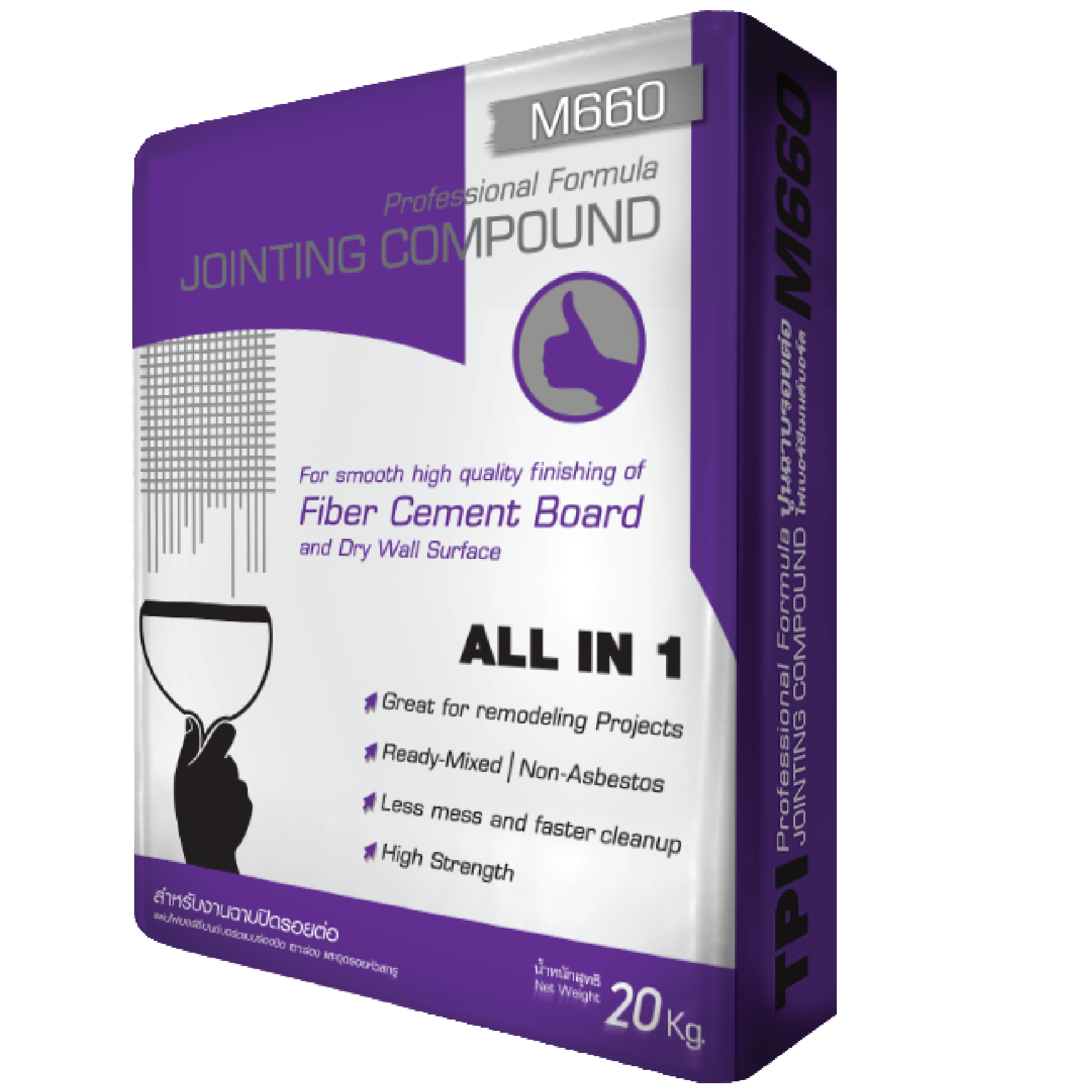 ปูนฉาบรอยต่อไฟเบอร์ซีเมนต์บอร์ด ทีพีไอ M660 ขนาด 20 กก. | TPI Jointing ...