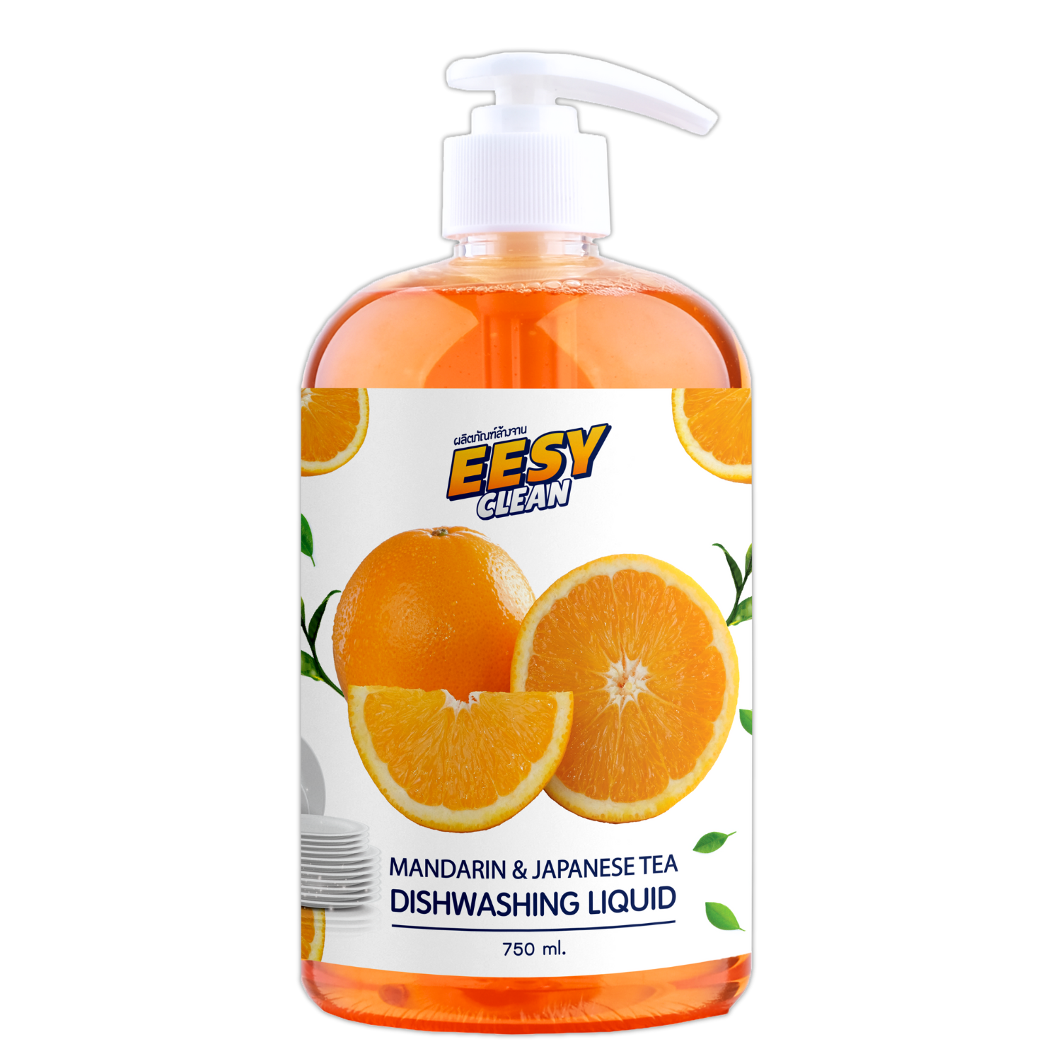 ผลิตภัณฑ์ล้างจาน EESY CLEAN กลิ่นส้มแมนดารินและชาเขียวญี่ปุ่น ขนาด 750 ...