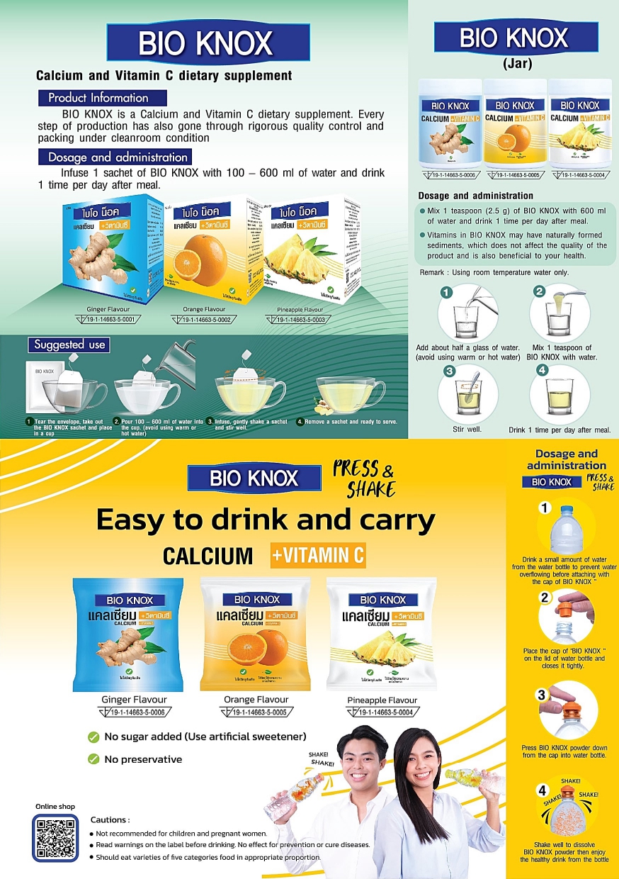 BIO KNOX Dietary Supplement Product Calcium & Vitamin C Orange Flavour ...